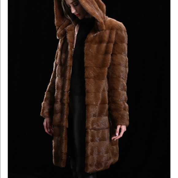 Jackets & Coats | 218 New Natural Brown Mink Convertible Fur Coat ...